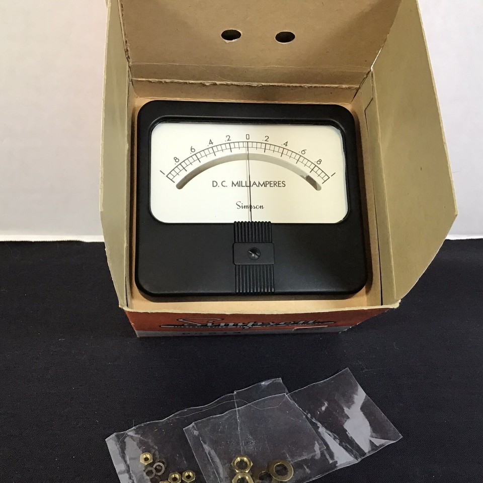 Simpson Instruments DC Milliamperes Panel Meter 0-1mA 4.5 x 4.25 in New ...
