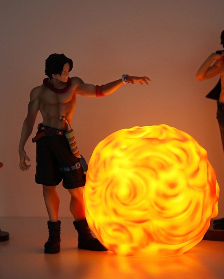 One Piece Portgas D. Ace Fireball Mood Light Figure - Anime LED Night ...