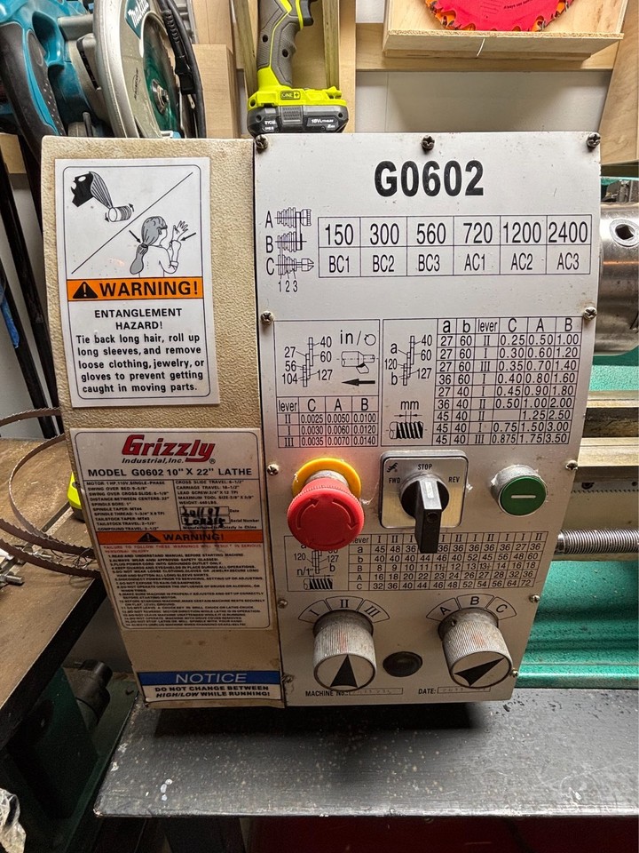 Grizzly G0602 Bench Top Metal Lathe 10 X 22-inch 690550006029| eBay