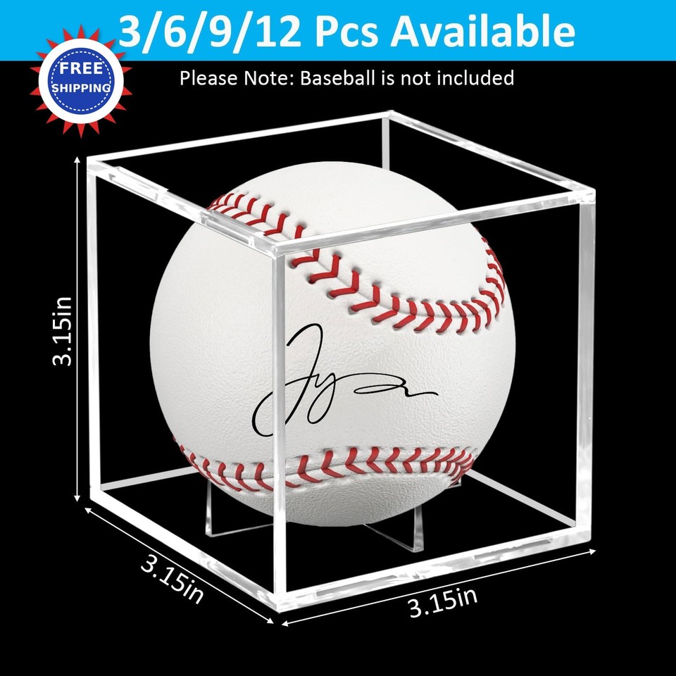 Baseball Display Case 3 6 9 12 Pcs Clear Acrylic Memorabilia Autograph ...