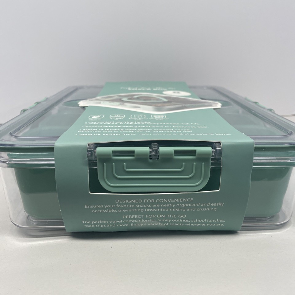 CWC Mint Green Snackle Box 8 Compartment Snack Lunch Box To Go ...