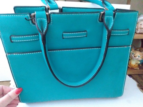 NewPurse Simply Noelle Teal Purse Handbag Faux Leather Excellent Clean Condition | eBay