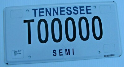 TENNESSEE SEMI TRUCK PRO RATE TRAILER SAMPLE LICENSE PLATE " T 0000 ...