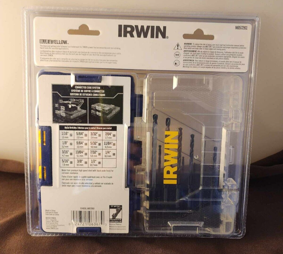 NEW IRWIN Tools Black Oxide Metal Drill Bit Set 15-PCS. BRAND NEW ...