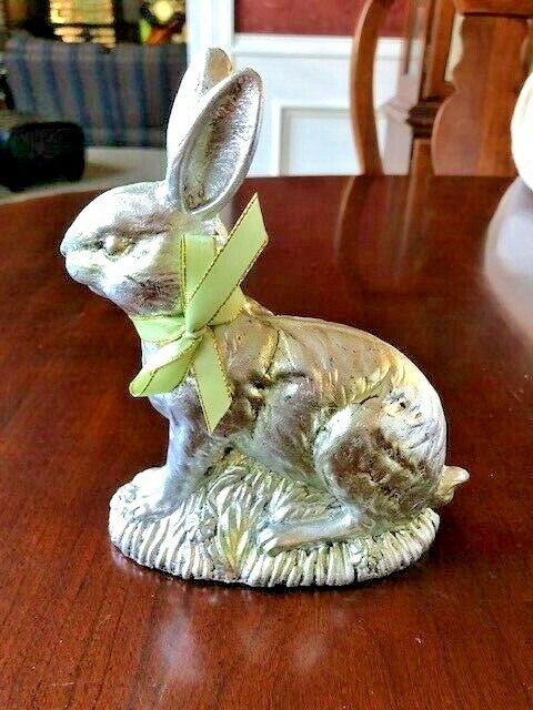 Glam Foil Easter Bunny Rabbit w/Green Bow, Choice of Small, Medium or ...