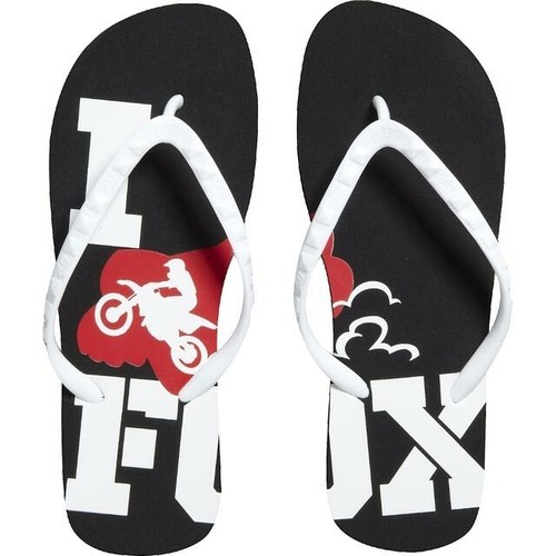 FOX RACING GIRLS EXCLUSIVE FLIP FLOPS BLACK WHITE beach womens ...