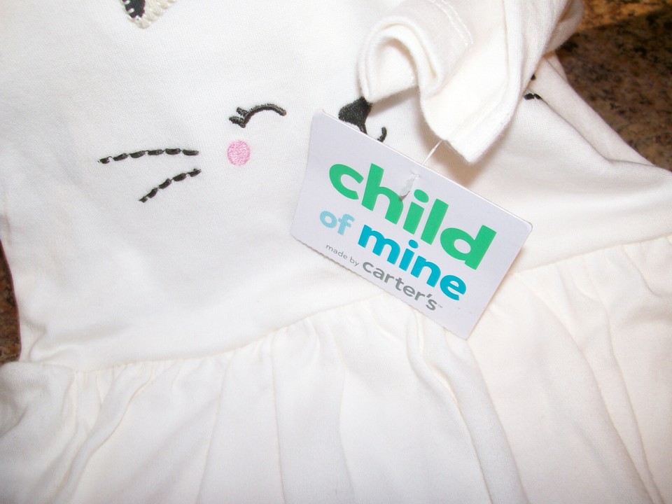 New Baby Girl Carter's Cat Face Bodysuit Animal Print 18 M Months NWT ...