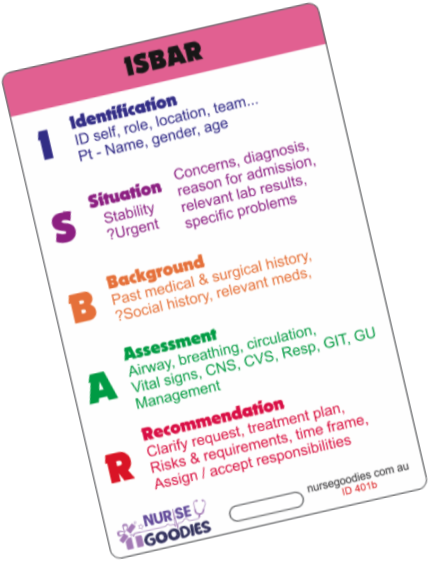 Ref Card: Handover - SHARED / ISBAR | eBay