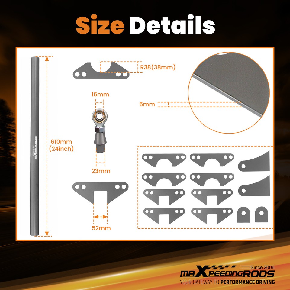 Universal Weld On Parallel 4 Link 24" Bars Axle Fame Mounts Rear ...