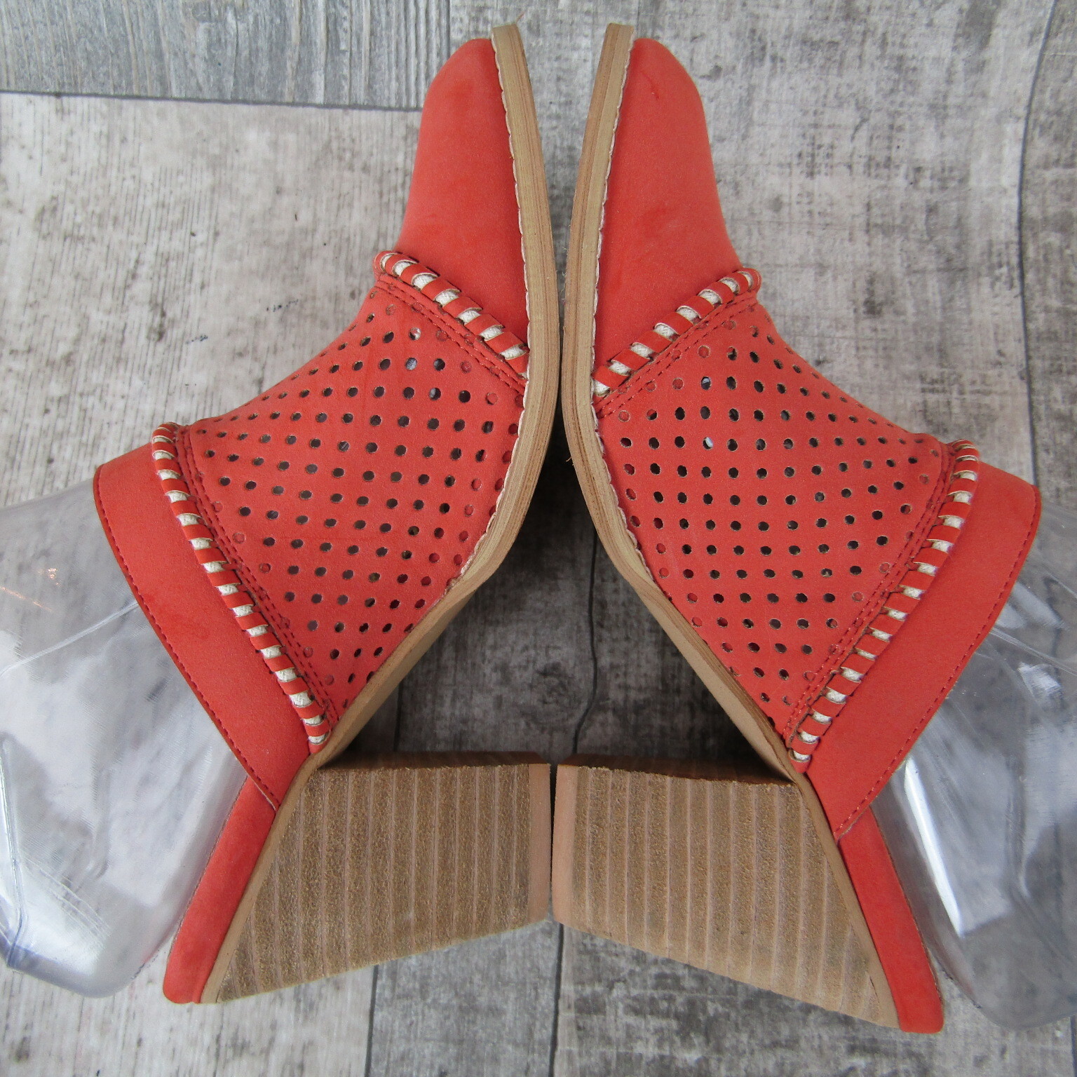 Mi.iM Western Heel Mule Shoe Sandal Red Orange Size 6… - Gem
