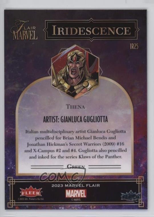 2023 Flair Marvel Iridescence Green Achievement 20/25 Thena #IR25 1m1a ...
