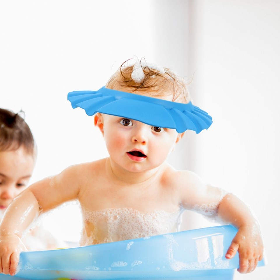 Adjustable Shampoo Cap Water Entering Eye Ear Bathing Visor Hat | eBay