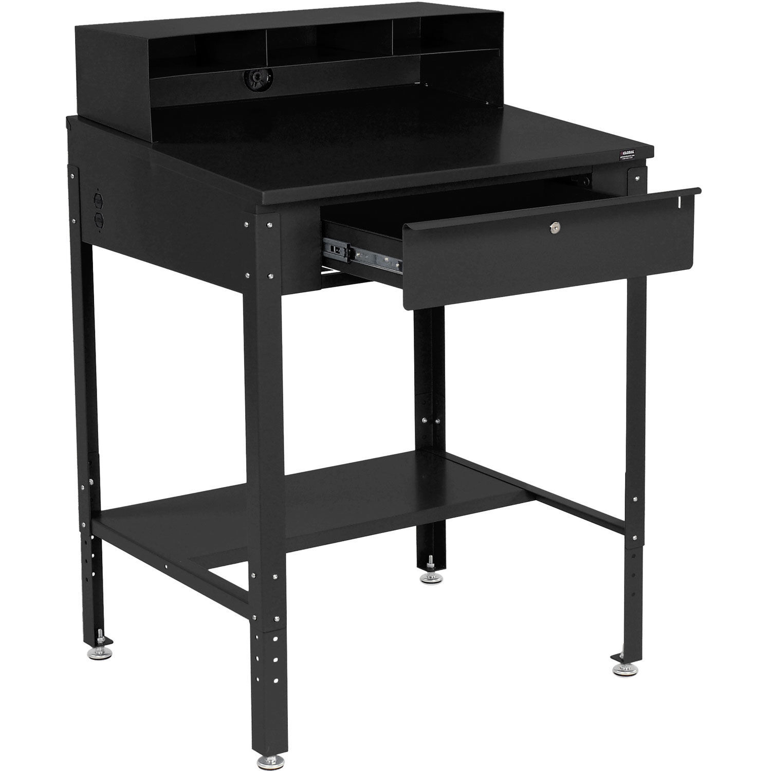 Sloped Surface Shop Desk with Pigeonhole Compartment Riser 34-1/2"W x ...