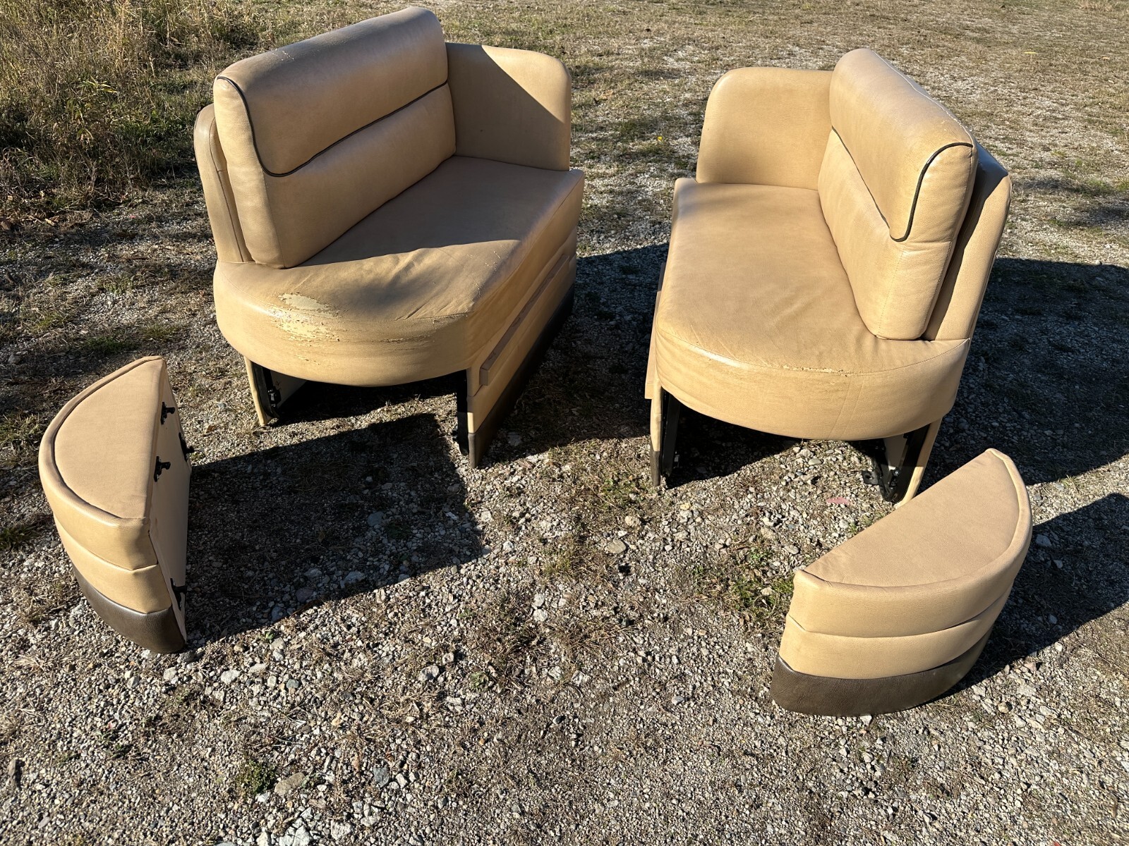 VILLA RV Ultraleather TAN Euro Dinette Booth bed Boat Motorhome seats ...