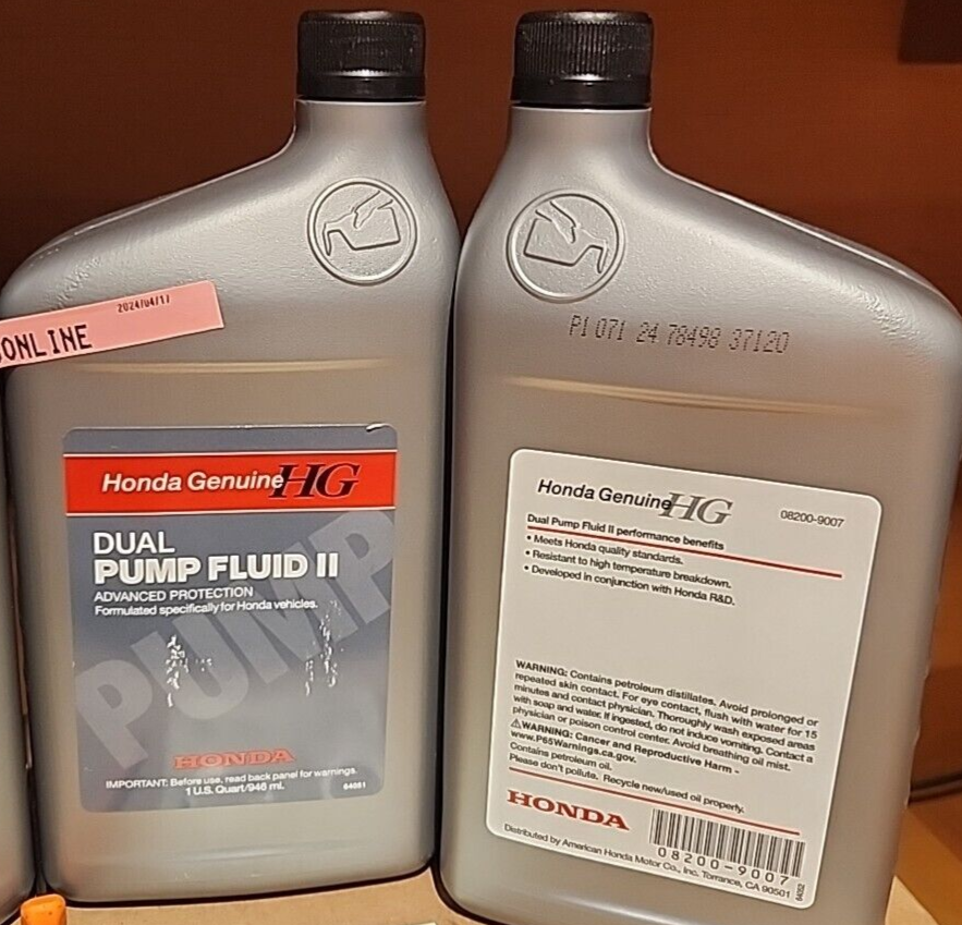 3-QTS Honda Genuine OEM Dual Pump II Fluid w/Washers DPSF II NEW SEALED ...