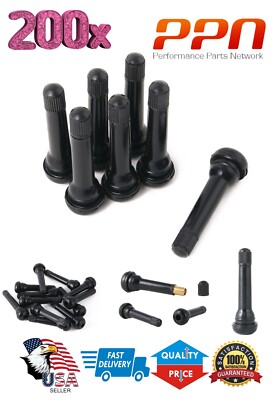 200 TR418 Valves STANDARD 2" SNAP IN TUBELESS BLACK RUBBER TIRE VALVE ...