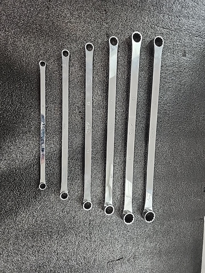 MAC TOOLS 6Pc Metric XL Long Zero Degree Wrench Complete Set 8MM-19MM ...