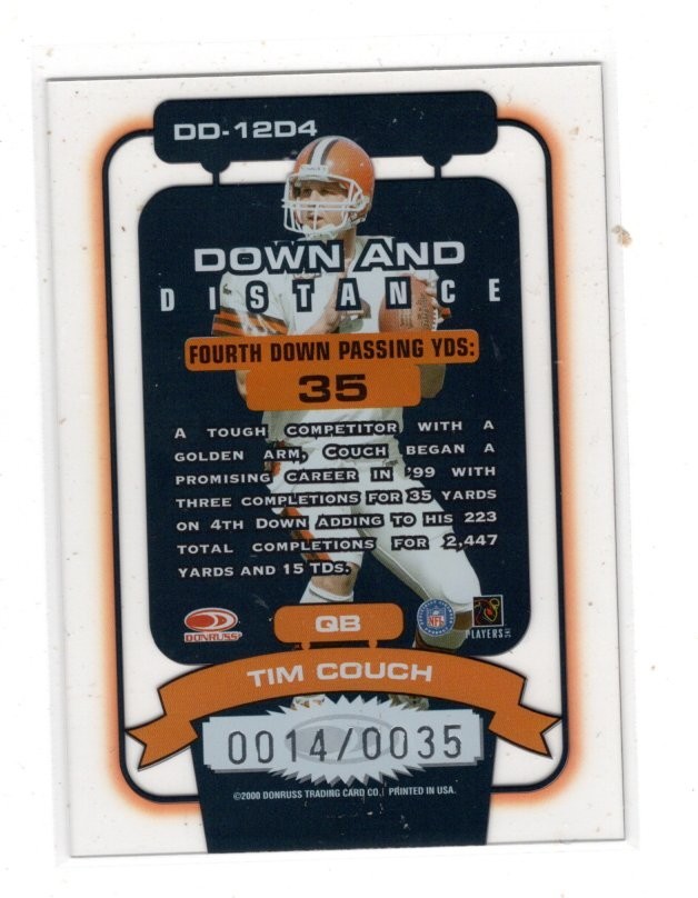 2000 Donruss Elite Down & Distance #DD-12D4 Tim Couch #14/35 | eBay