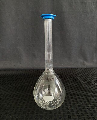 Corning Pyrex 500mL Class A Glass TC Volumetric Flask with PE Snap-Cap ...