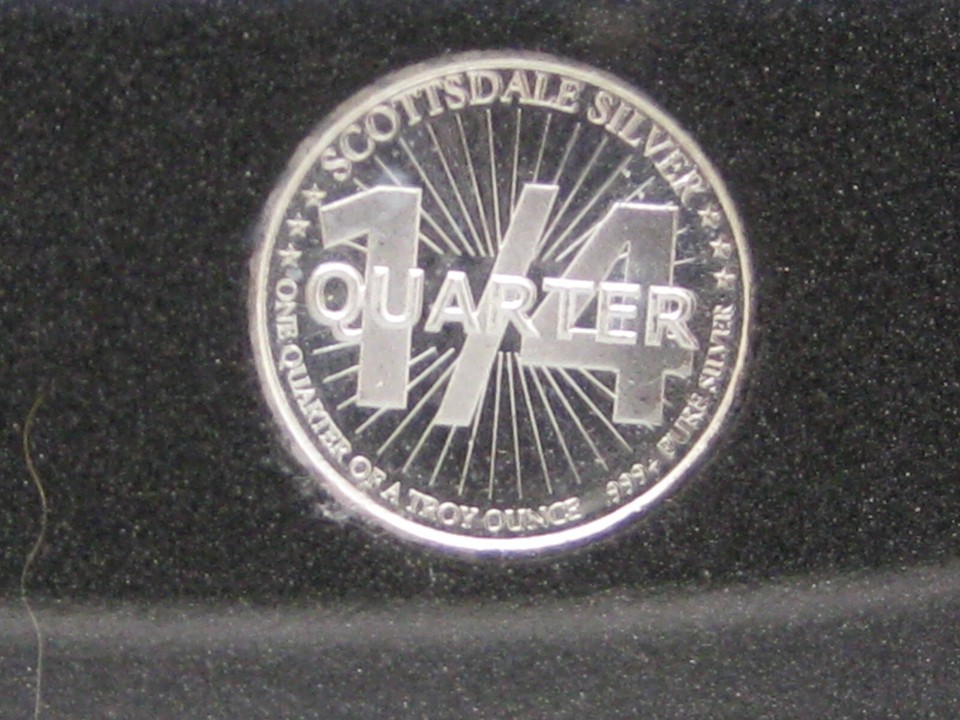 2010 Scottsdale Silver 1/4 Ounce Fine .999 Silver Round Coin Lion Head ...