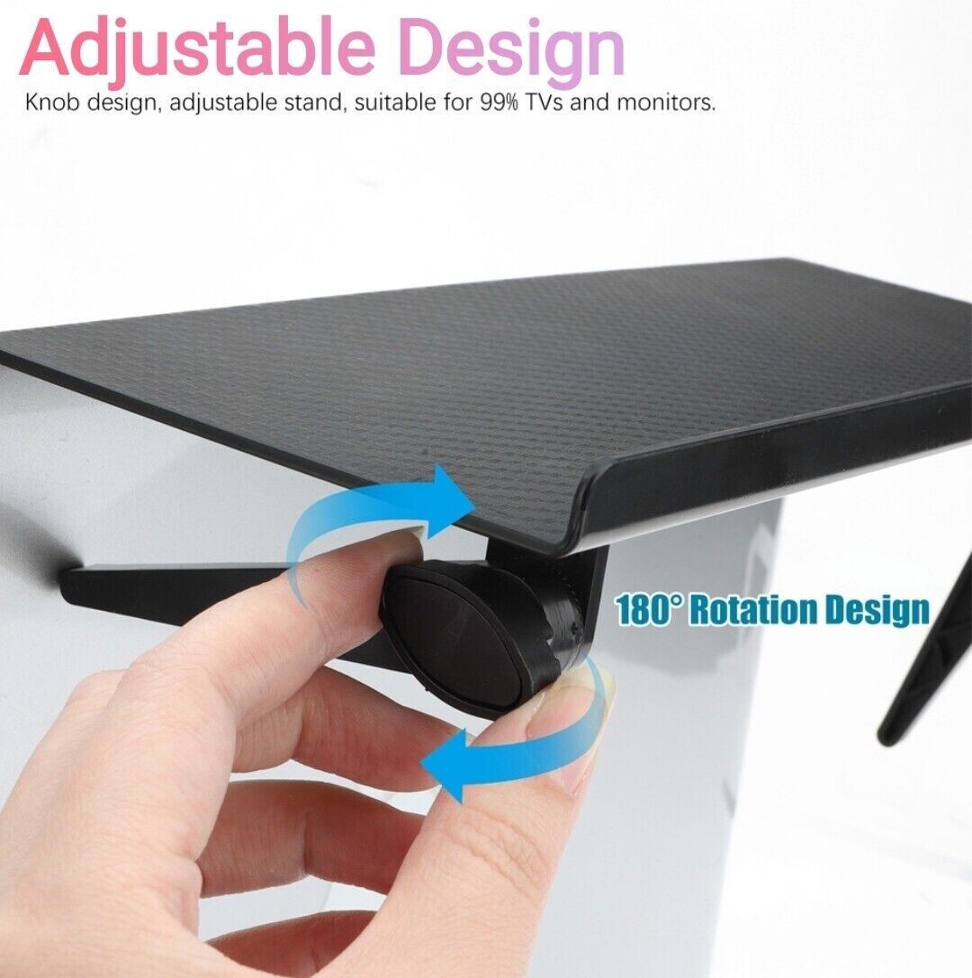 Screen Caddy- Mountable/ Monitor/ TV/ Screen Top Shelf Cable Box Stand ...