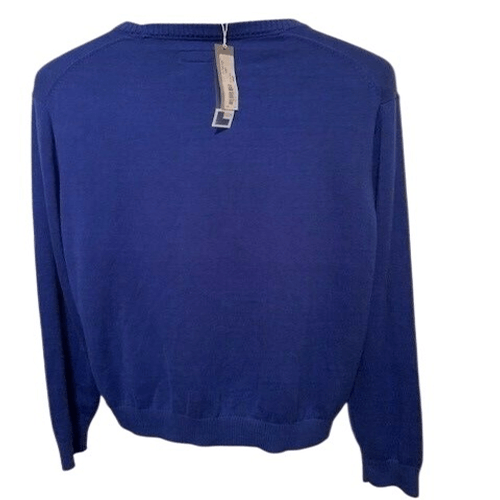 JC PENNEY SIZE LARGE EXOTIC BLUE COMBED COTTON LIGHT WEIGHT SWEATER NWT ...