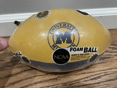 Vtg Sealed University of Michigan Wolverine Foam Football USA rare HL ...