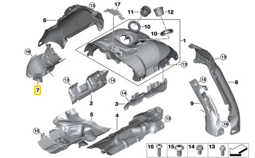 NEW BMW 5 G30 TURBOCHARGER HEAT PROTECTION ZYL. 1-4 8658274 11658658274 ...