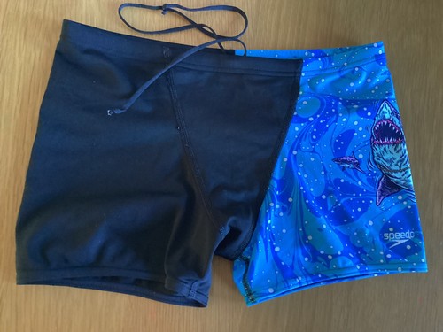 BOYS SPEEDO ENDURANCE BLACK/BLUE DRAWSTRING TRUNKS SIZE 14 | eBay Australia