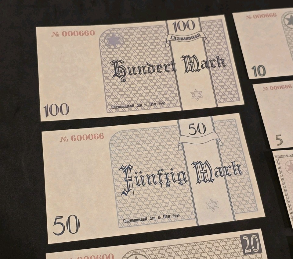 THIRD REICH Nazi German Jewish LODZ LITZMANNSTADT Getto Ghetto Currency ...