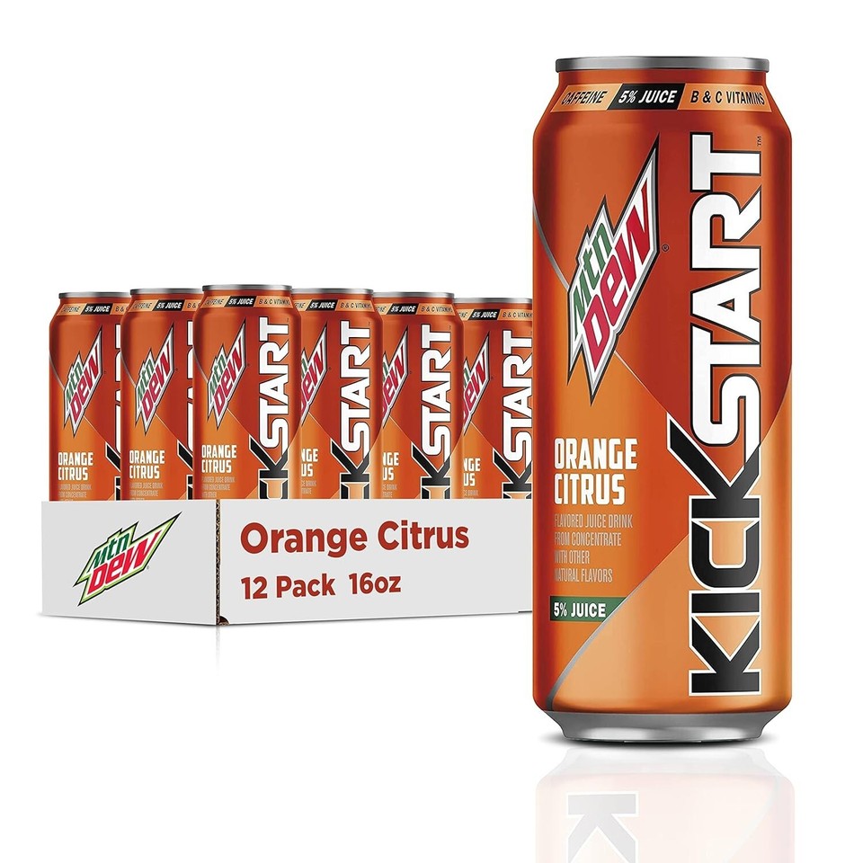 Mountain Dew Kickstart, 92mg Caffeine, 16 Fl Oz (Pack of 12), Assorted Flavor., | eBay