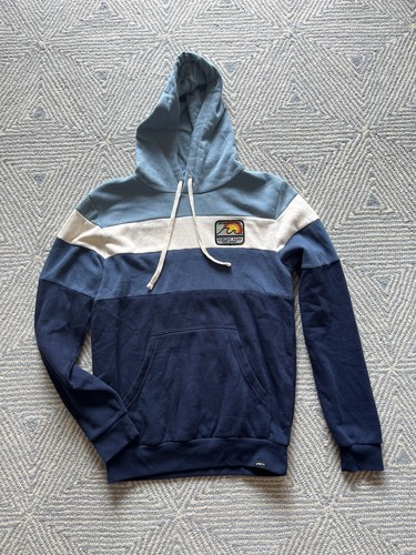 Techstyles Asbury Park Hooded Sweatshirt - Blue/Ivory/Blue - Small | eBay