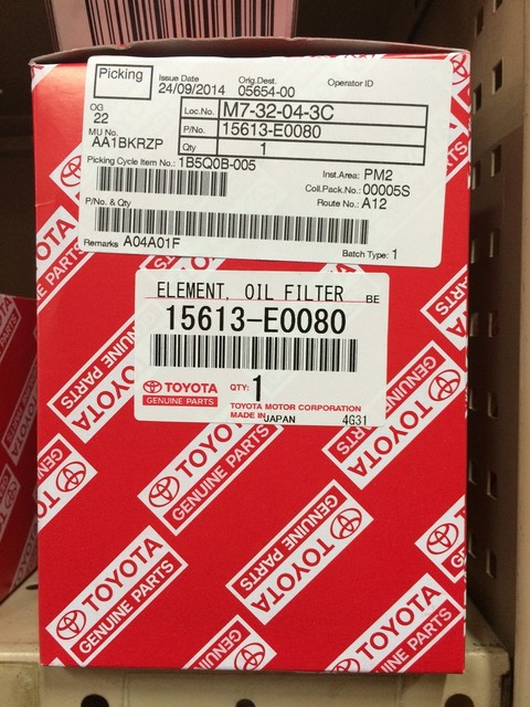 Toyota Oil Filter Part No 15613E0080 for sale online | eBay