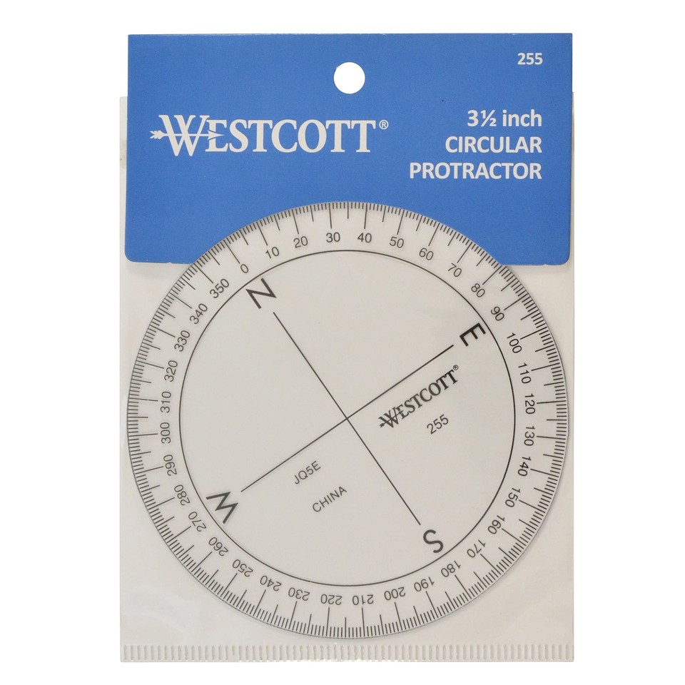 ‎360-Degree Protractor Compass for Drawing and Drafting Clear 3.5 in | eBay