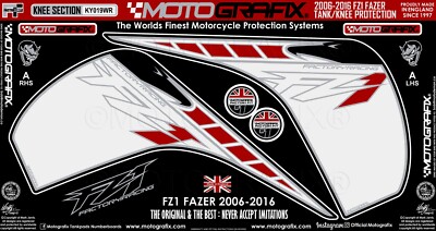 Yamaha FZ1 Fazer 2006 - 2016 Knee Tank Pad Protector Gel Paint ...