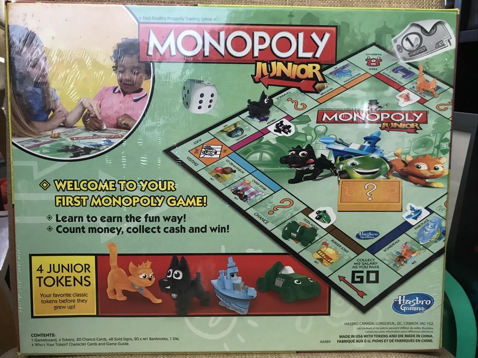 Monopoly Junior Board Game My First Monopoly Game Hasbro 2013 Made in ...