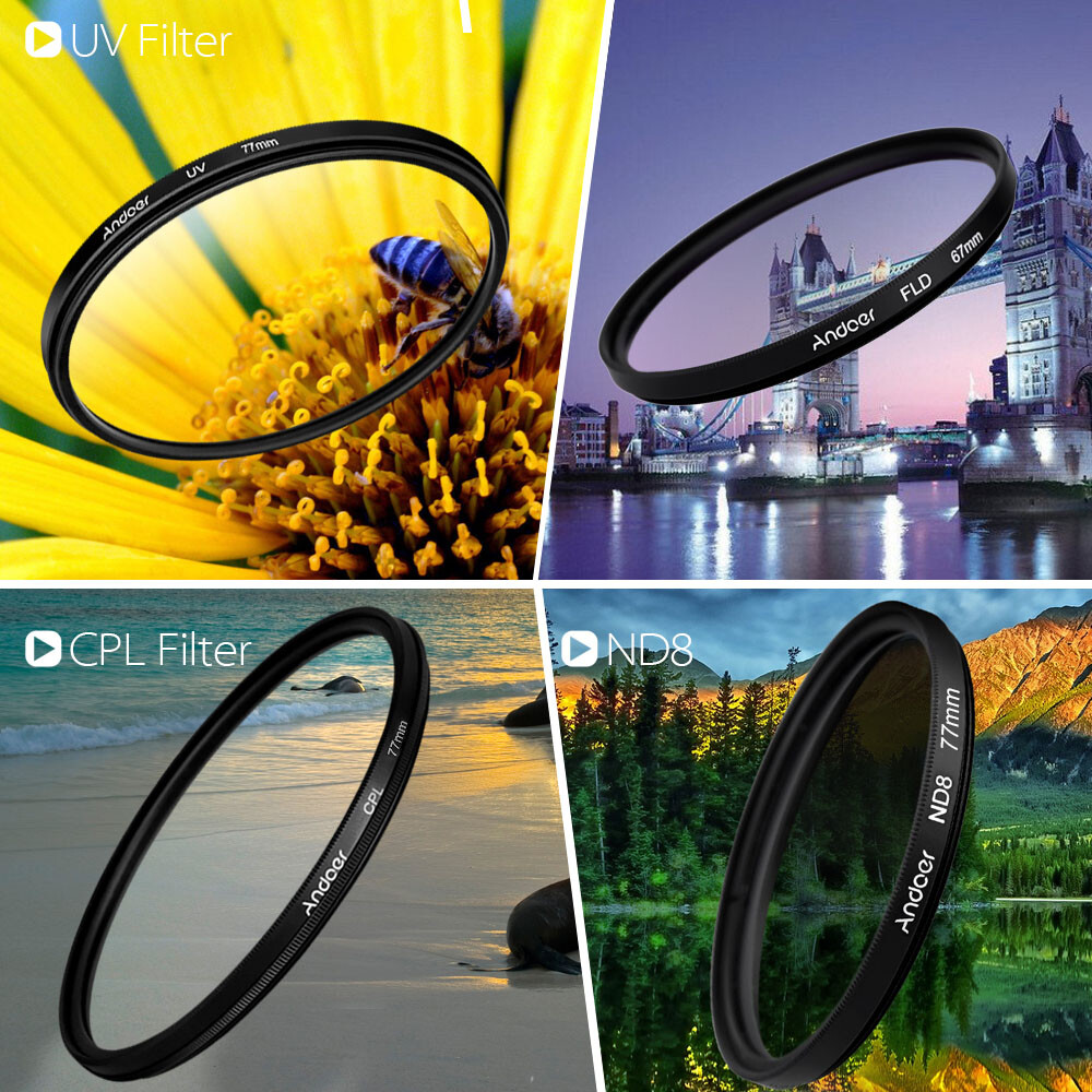 77mm +CPL+FLD+(2/4/8) Filter Kit Neutral Density Filter for DSLR G1S6 ...