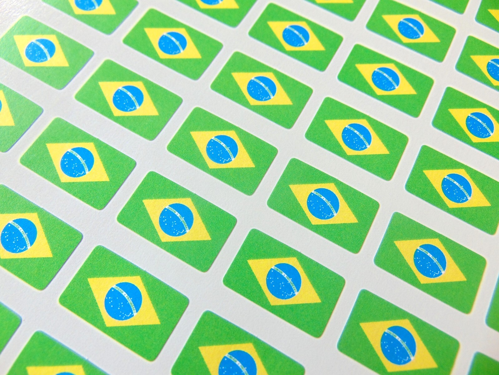 Pack of 64 Small Mini 20x12mm Brazil Brazilian Flag Stickers, Sticky ...