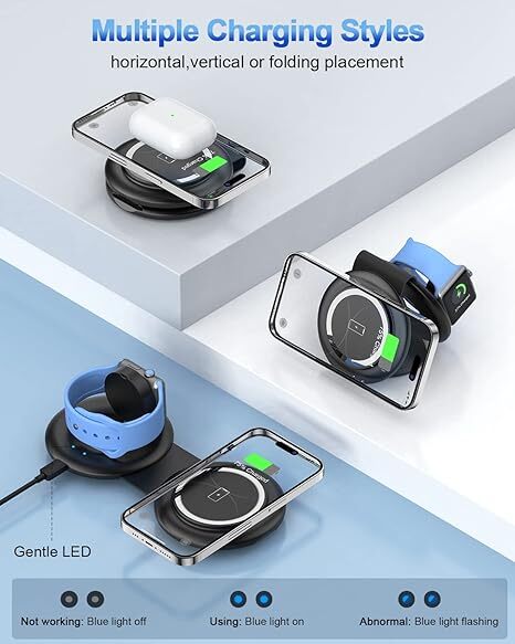 RTOPS Wireless Charger 2 in 1 Magnetic Foldable Travel W203-RTOPS ...