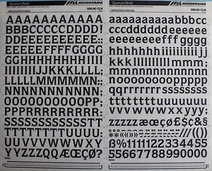 Mecanorma Dry Transfer Lettering Sheet A3, Letraset #9, Quorum Bold ...