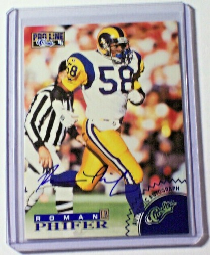 1996 Pro Line Classic Blue Autograph Roman Phifer Rams UCLA Jets ...