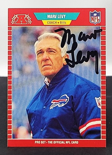 MARV LEVY Signed Autographed 1989 Pro Set Football Card #34 Buffalo ...