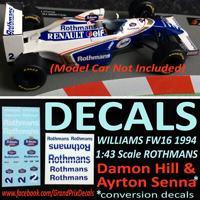 F1 Collection Williams FW16 Rothmans Hill and Senna 1994 water slide ...