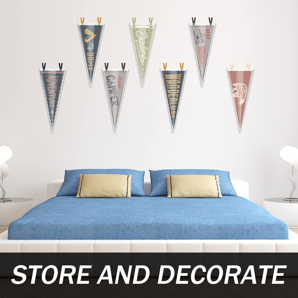 24 Clear Pennant Sleeves for 12" x 30" Sports Banner Display - Top Load ...