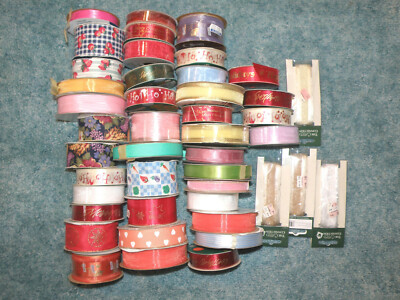 Lot of 44 Spools of Ribbon, OFFRAY, 5/8", 7/8" and some wider Ribbon | eBay
