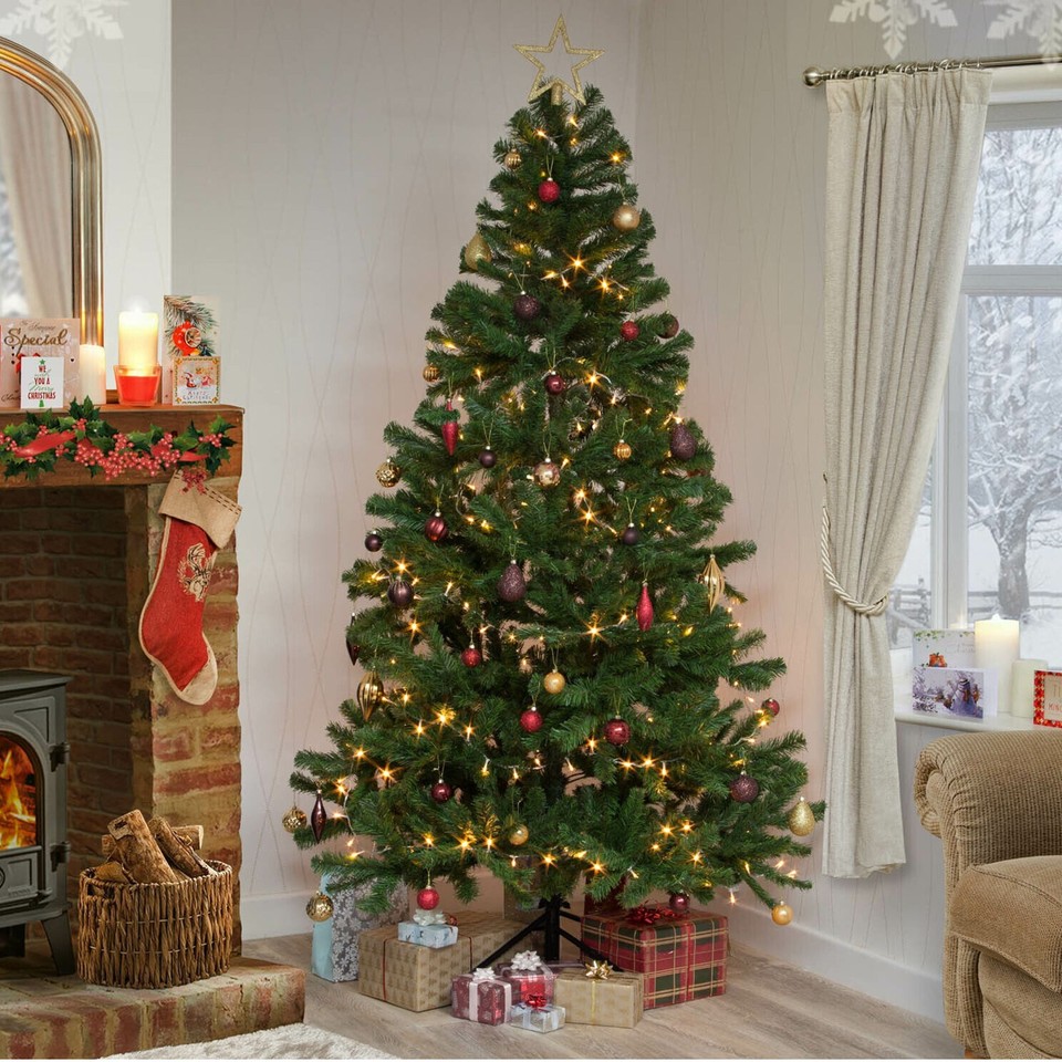 ARTIFICIAL CHRISTMAS TREE 5–10FT GREEN XMAS TREE BUSHY FOR INDOOR USE ...