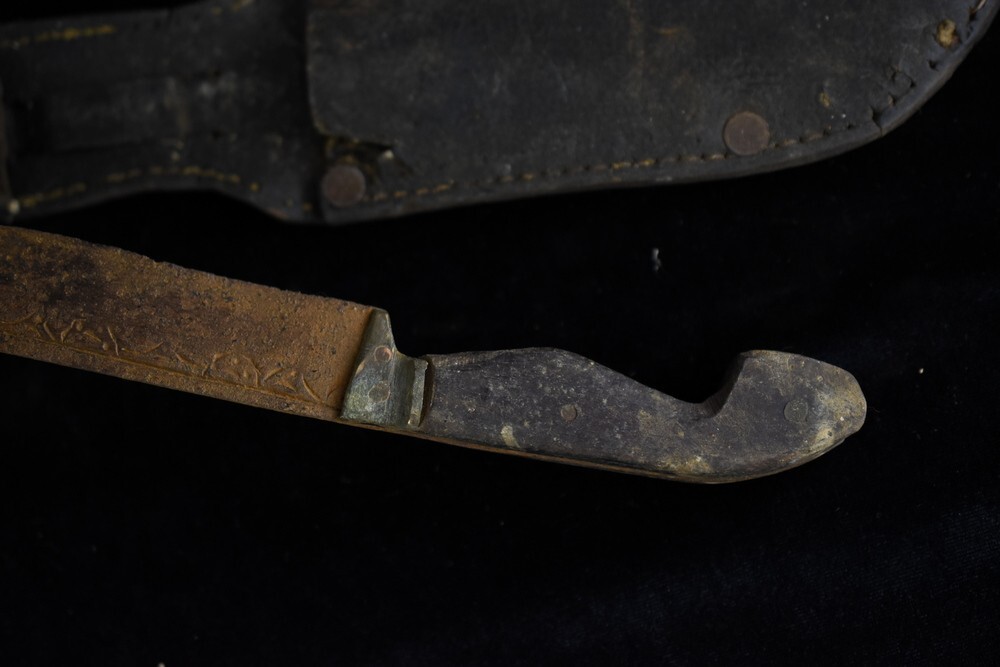 Ottoman Antique Primitive Old Turkish Knife With Leather Sheath VTG | eBay