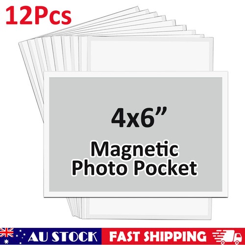 12X Magnetic Photo Frames Fridge 4x6 inches Magnet Pictures Clear ...