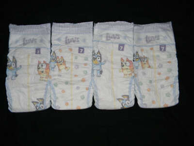 Sample Luvs ( BLUEY ) platinum Protection Diapers Size 7 ( 4) Count. | eBay