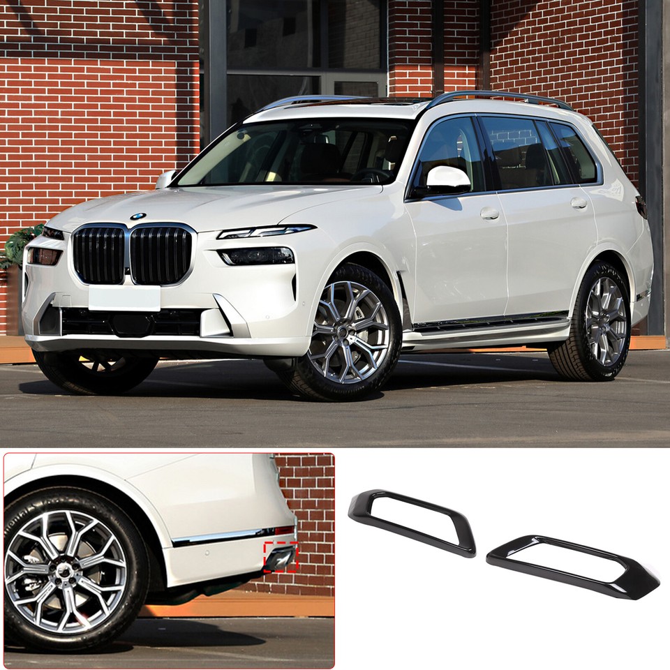 Black Steel Rear Exhaust Muffler Tail Pipe Trim For BMW X5 G05 X7 G07 ...